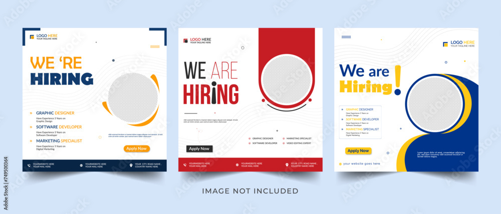 We are hiring job vacancy social media post banner design template with ...