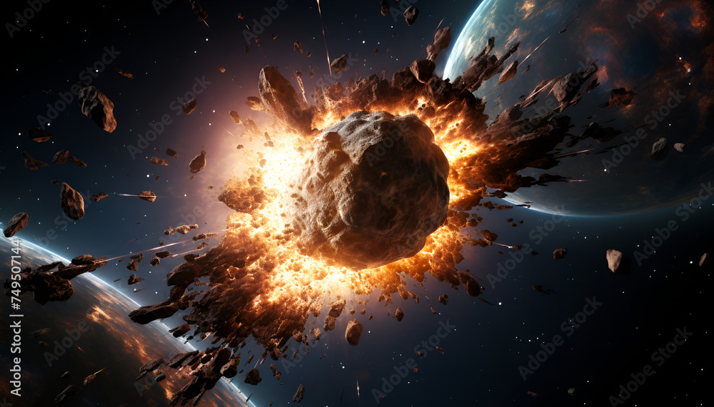 Universe planet system with earth science background A planet is ...