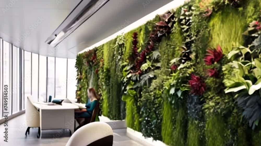 Vidéo Stock Vertical greening in offices and buildings. A beautiful ...