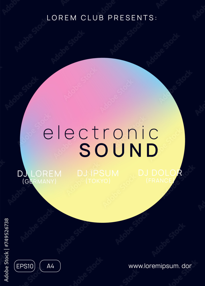 Club Party. Gradient Pattern For Cover Layout. Wavy Electronic Event ...