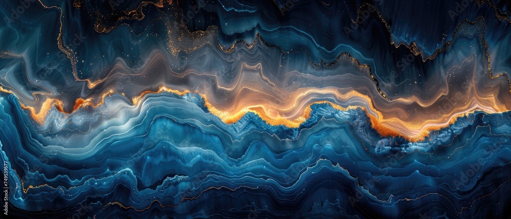 Ultrawide Blue Layered Background Wallpaper Stock Illustration | Adobe ...