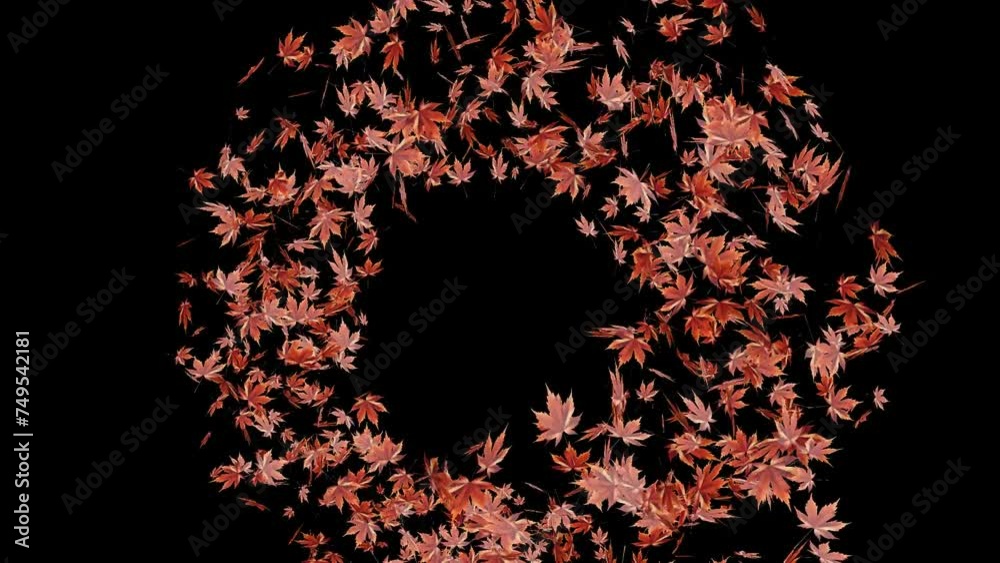 falling leaves particle overlay transition animation with transparent ...