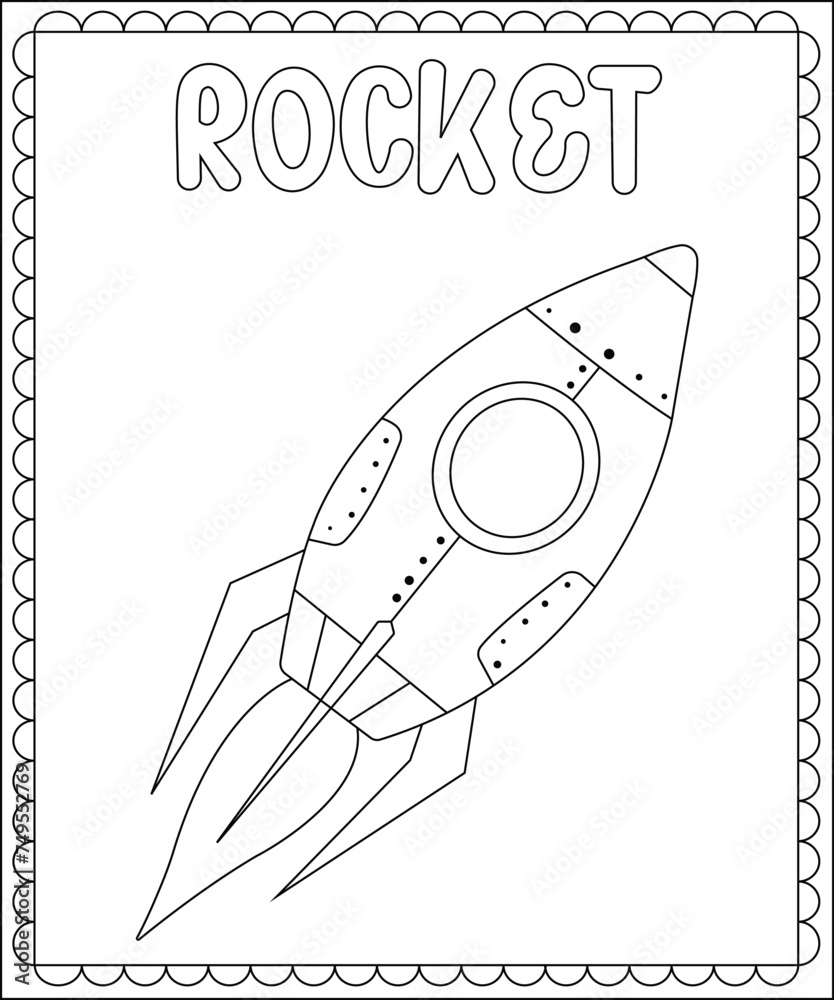 Big and simple coloring page for kids Stock Vector | Adobe Stock