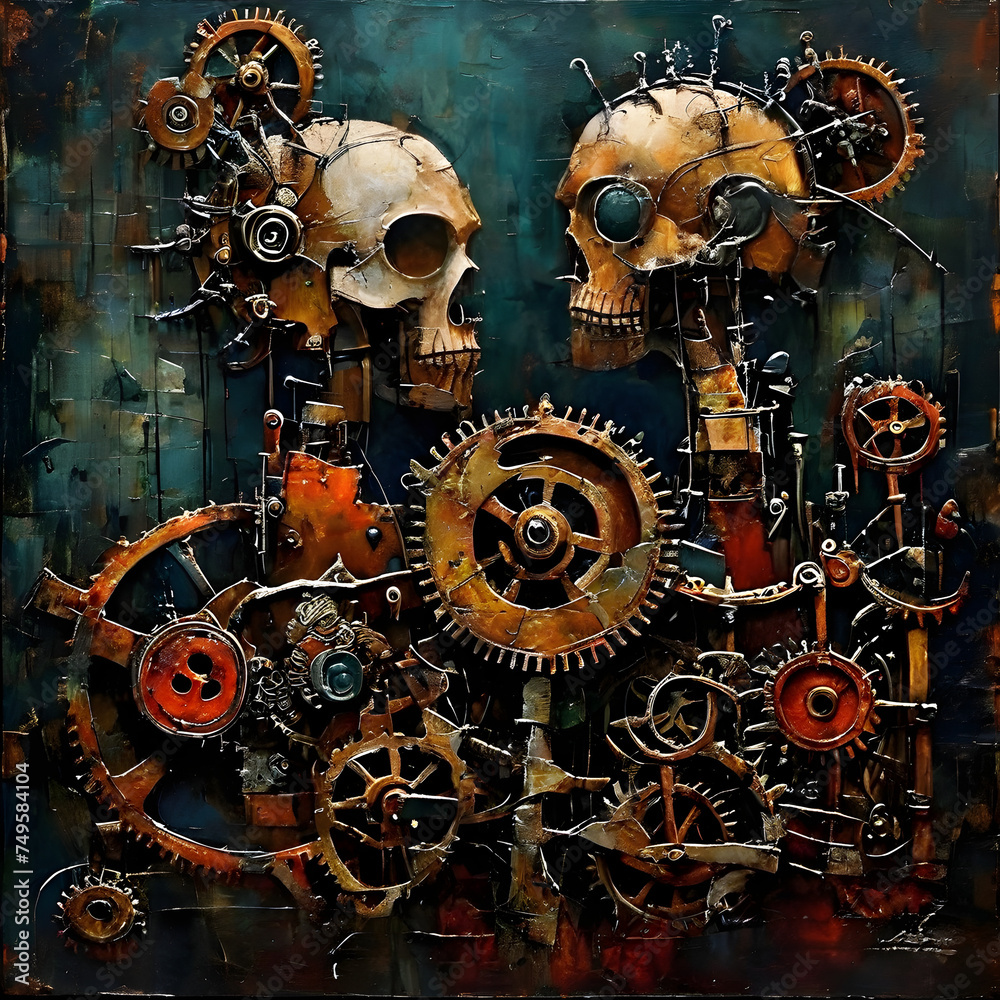 Clockwork bodies, twisted and torn, bear the scars of a love forlorn ...