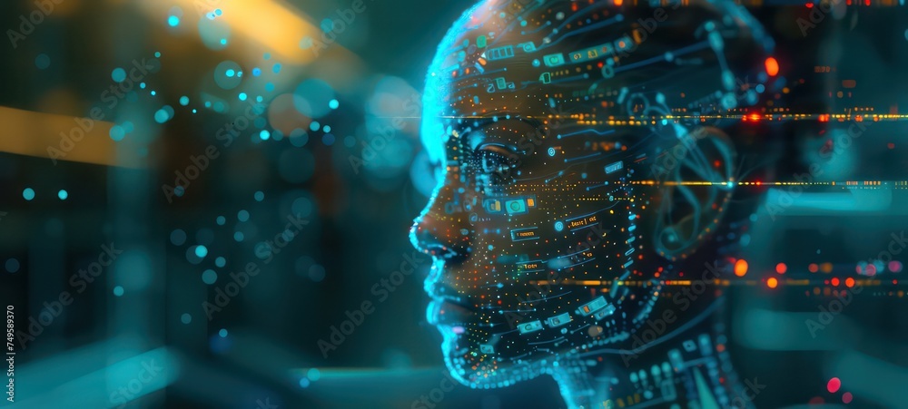 AI, Artificial Intelligence concept. Deep learning. GUI, Graphical User ...