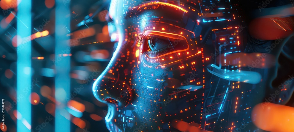 AI, Artificial Intelligence concept. Deep learning. GUI, Graphical User ...
