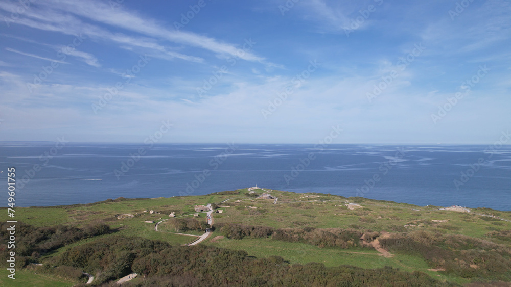 The World War II Pointe du Hoc Ranger Monument. Pointe du Hoc is a high ...