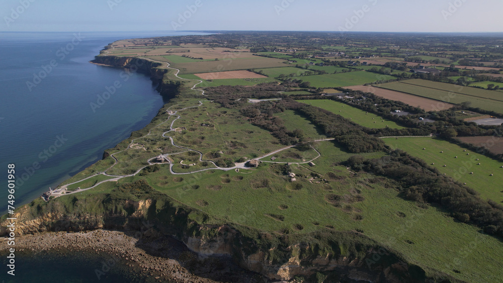 The World War II Pointe du Hoc Ranger Monument. Pointe du Hoc is a high ...