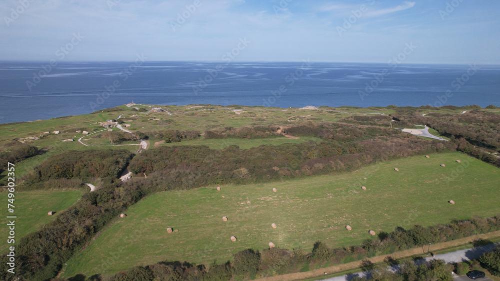 The World War II Pointe du Hoc Ranger Monument. Pointe du Hoc is a high ...
