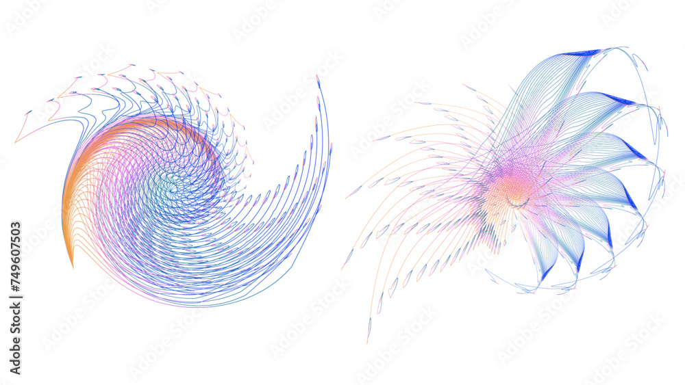 The vector dotted spiral vortex graphic is a visually interesting and ...