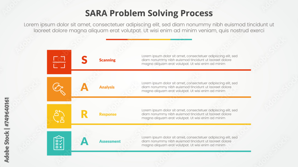 SARA model problem solving infographic concept for slide presentation ...