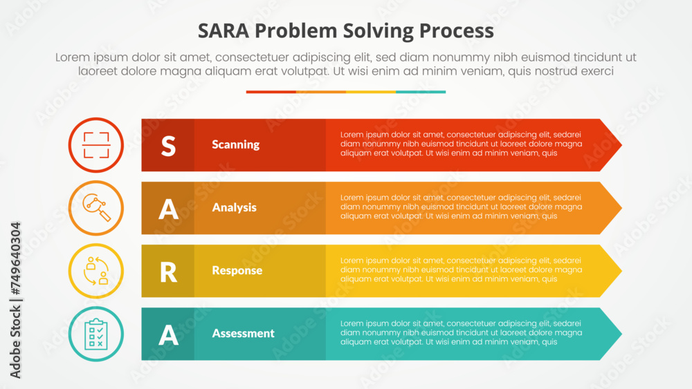 SARA model problem solving infographic concept for slide presentation ...