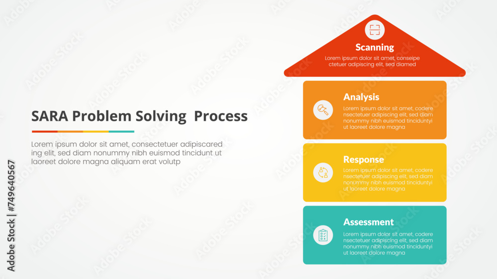 SARA model problem solving infographic concept for slide presentation ...