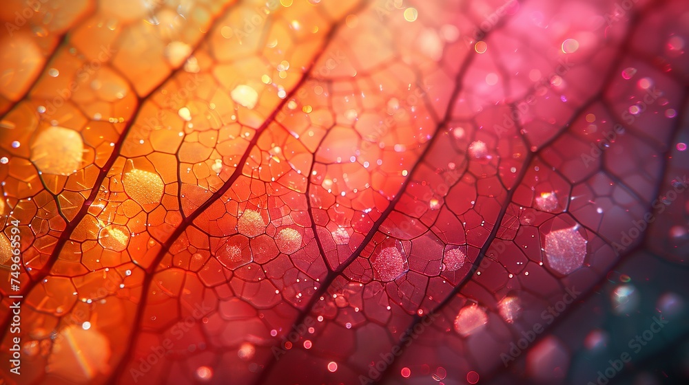 A macro photo of a microscope slide showing the intricate molecular ...