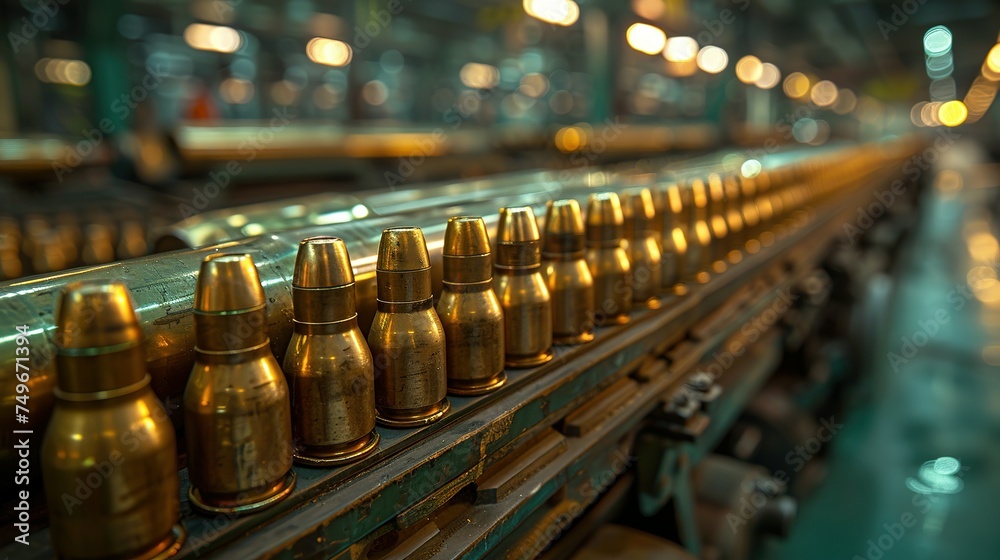 Many of new artillery shells are in military warehouse, metal munition ...