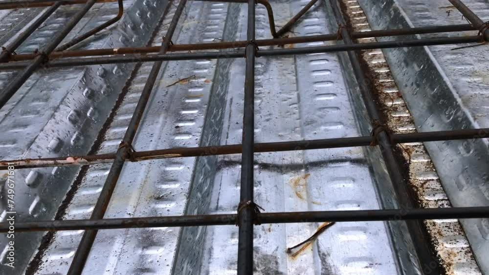 Industrial background. Rebar texture. Rusty rebar for concrete pouring ...