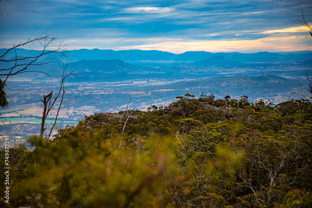 panorama of mountains in mount barney national park as seen from the ...
