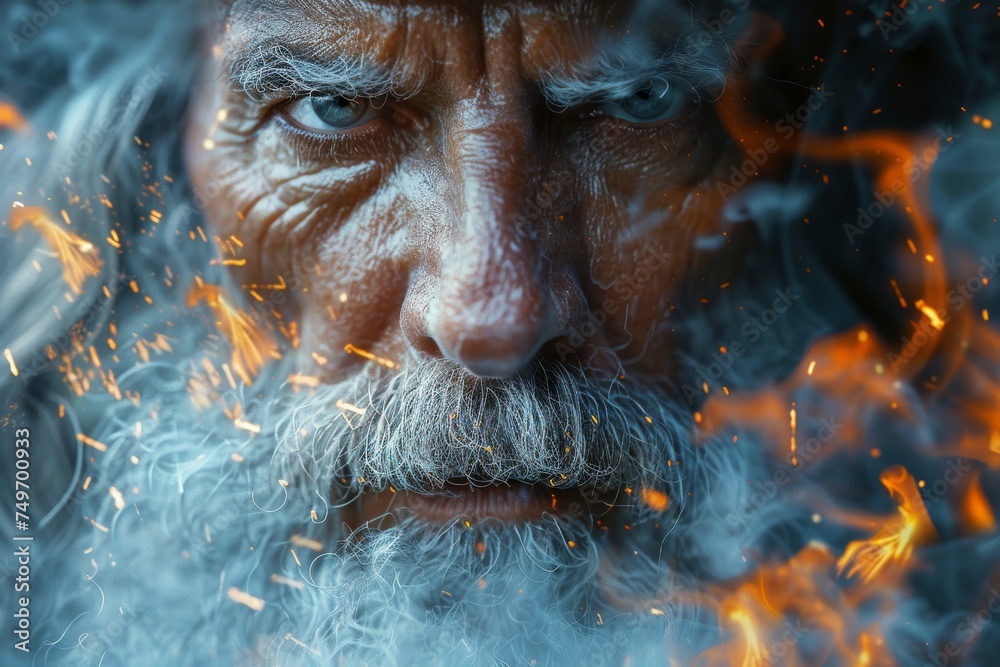 A close-up captures the smiling wizard, his iconic hat perched atop his ...
