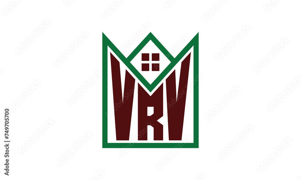 VRV initial letter real estate builders logo design vector ...