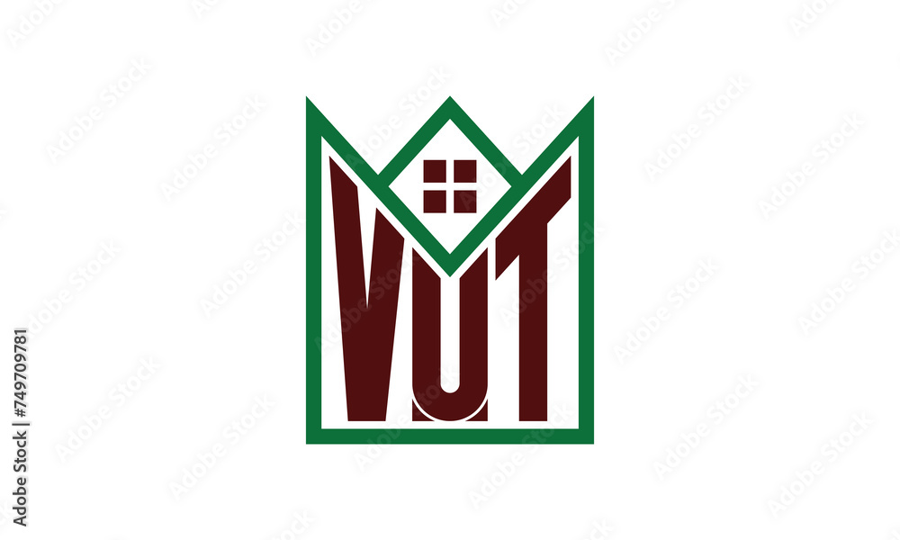 VUT initial letter real estate builders logo design vector ...