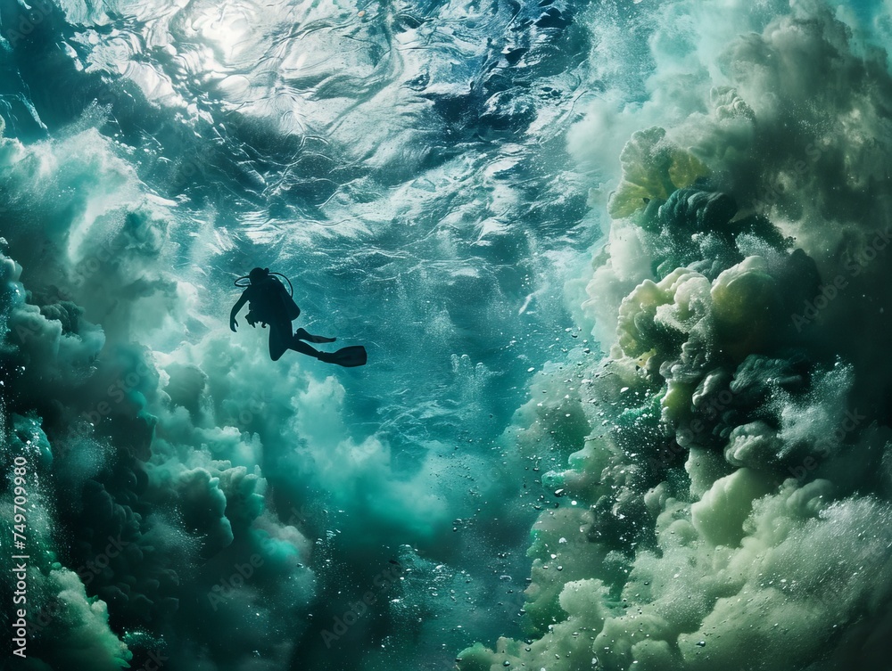 An underwater explorer delves into the ocean's depths, revealing the ...