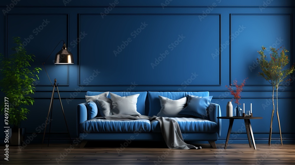 A royal blue solid color background that exudes a sense of depth and ...