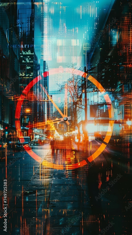 A distorted digital clock face, illustrating the distorted perception ...