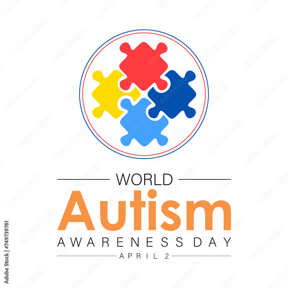 National Autism Awareness Month Observed every year of April, Vector ...