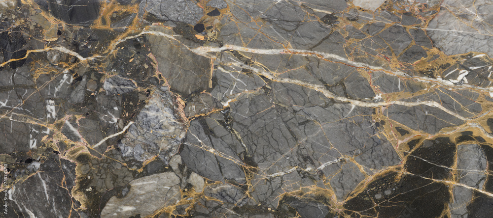 natural black Emperador marble texture with golden veins, black high ...