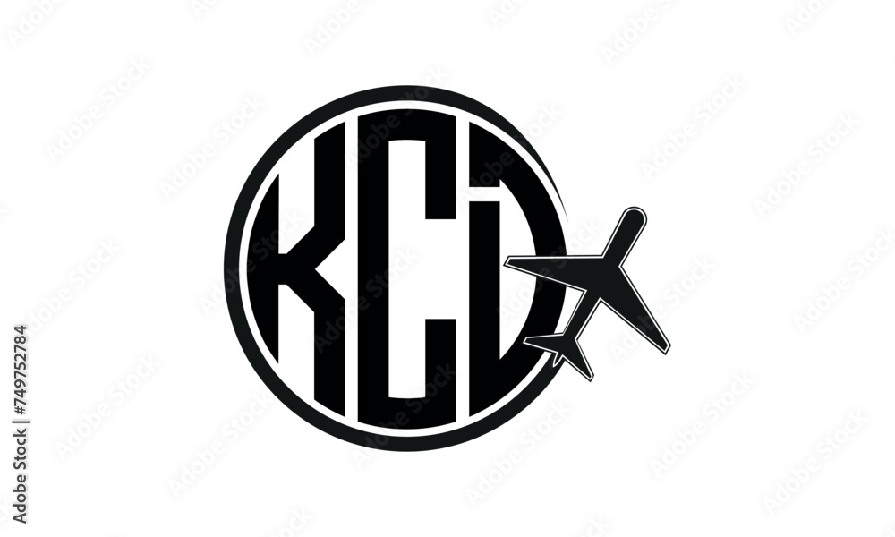 KCD three initial letter circle tour & travel agency logo design vector ...