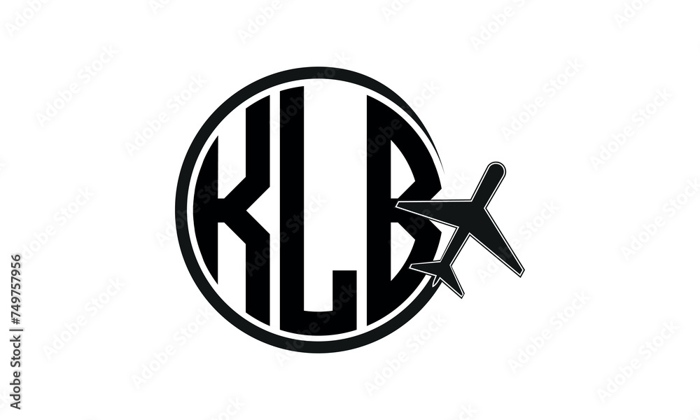 KLB three initial letter circle tour & travel agency logo design vector ...
