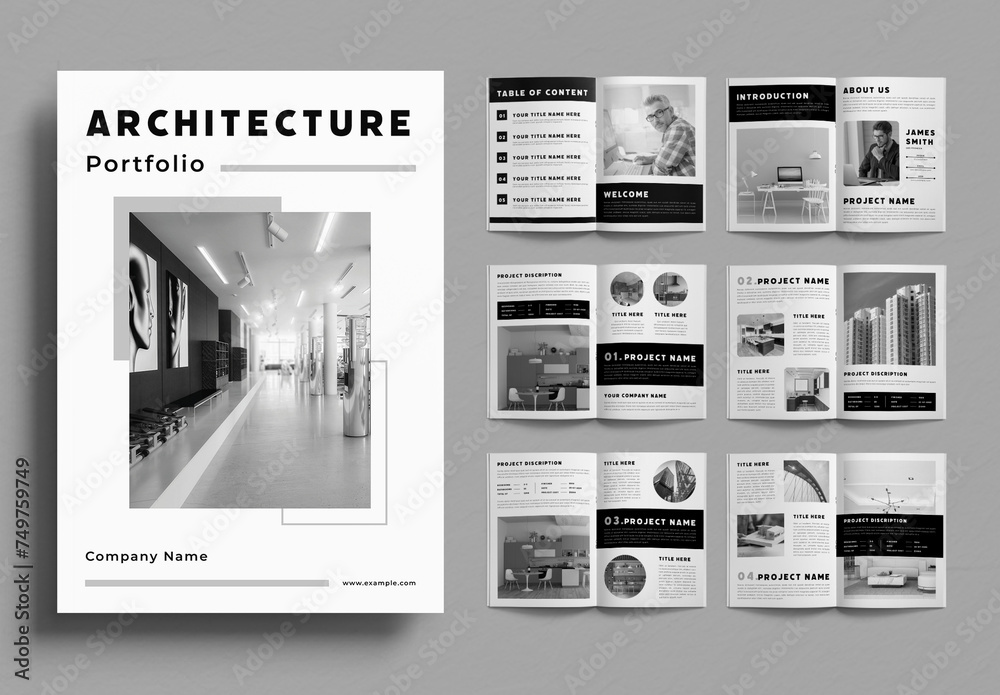 Architecture Portfolio Layout Stock Template | Adobe Stock