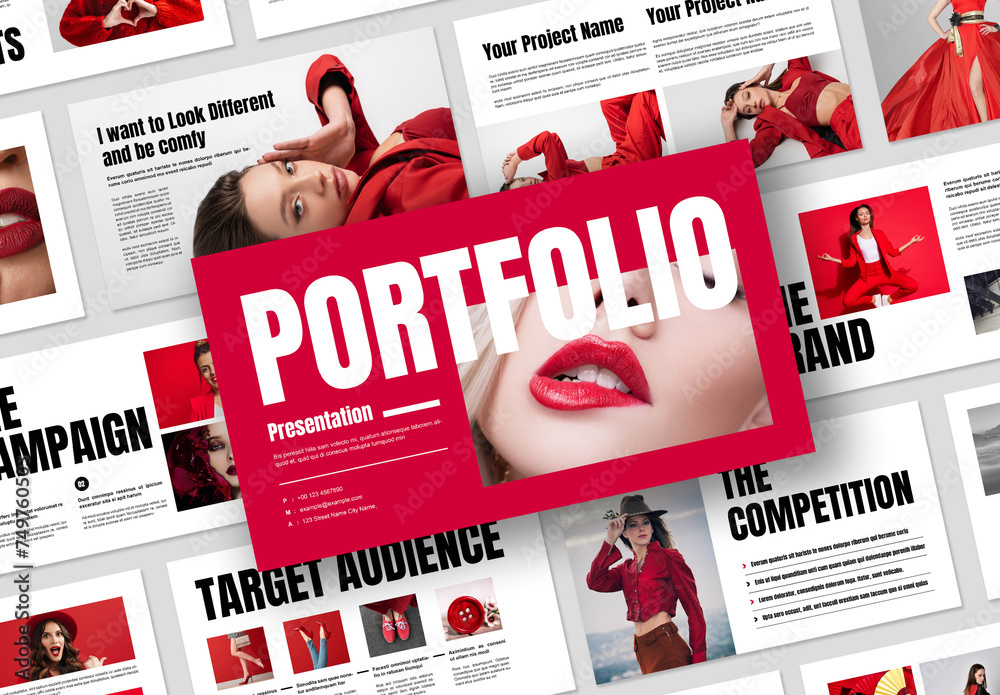 Portfolio Presentation Template Layout Stock Template | Adobe Stock