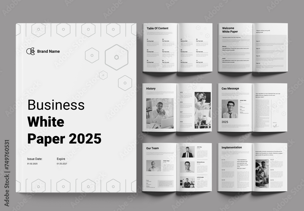 White Paper Layout Stock Template | Adobe Stock