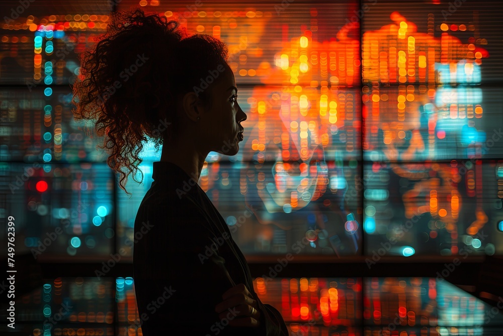 businesswoman taking a slide at a boardroom, black woman infront of ...