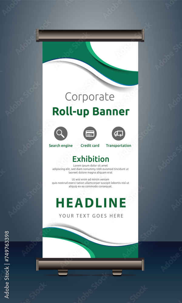 vector corporate business roll up banner standee pull up banner x banner template design Stock ...