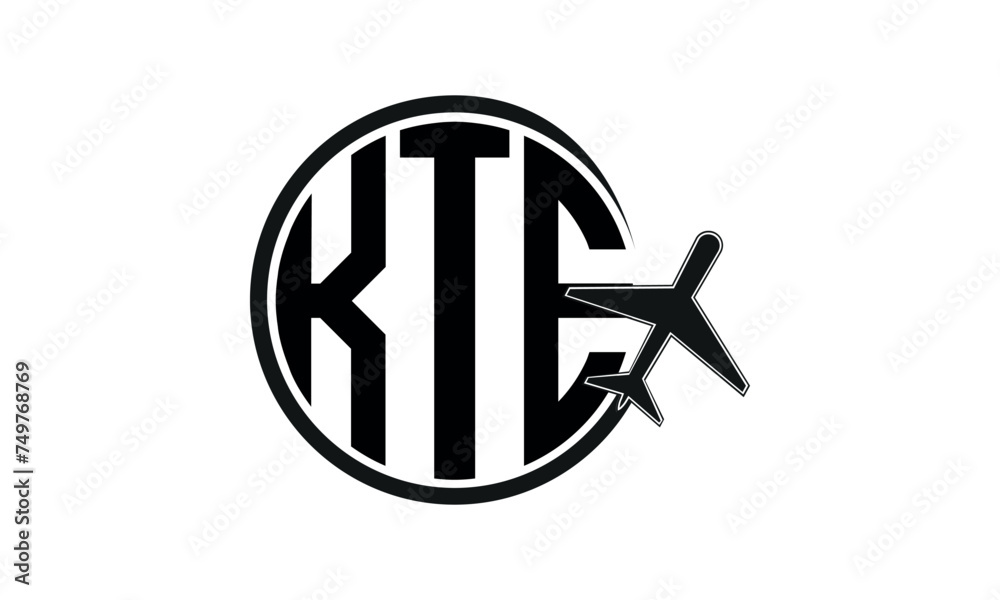 KTE three initial letter circle tour & travel agency logo design vector ...