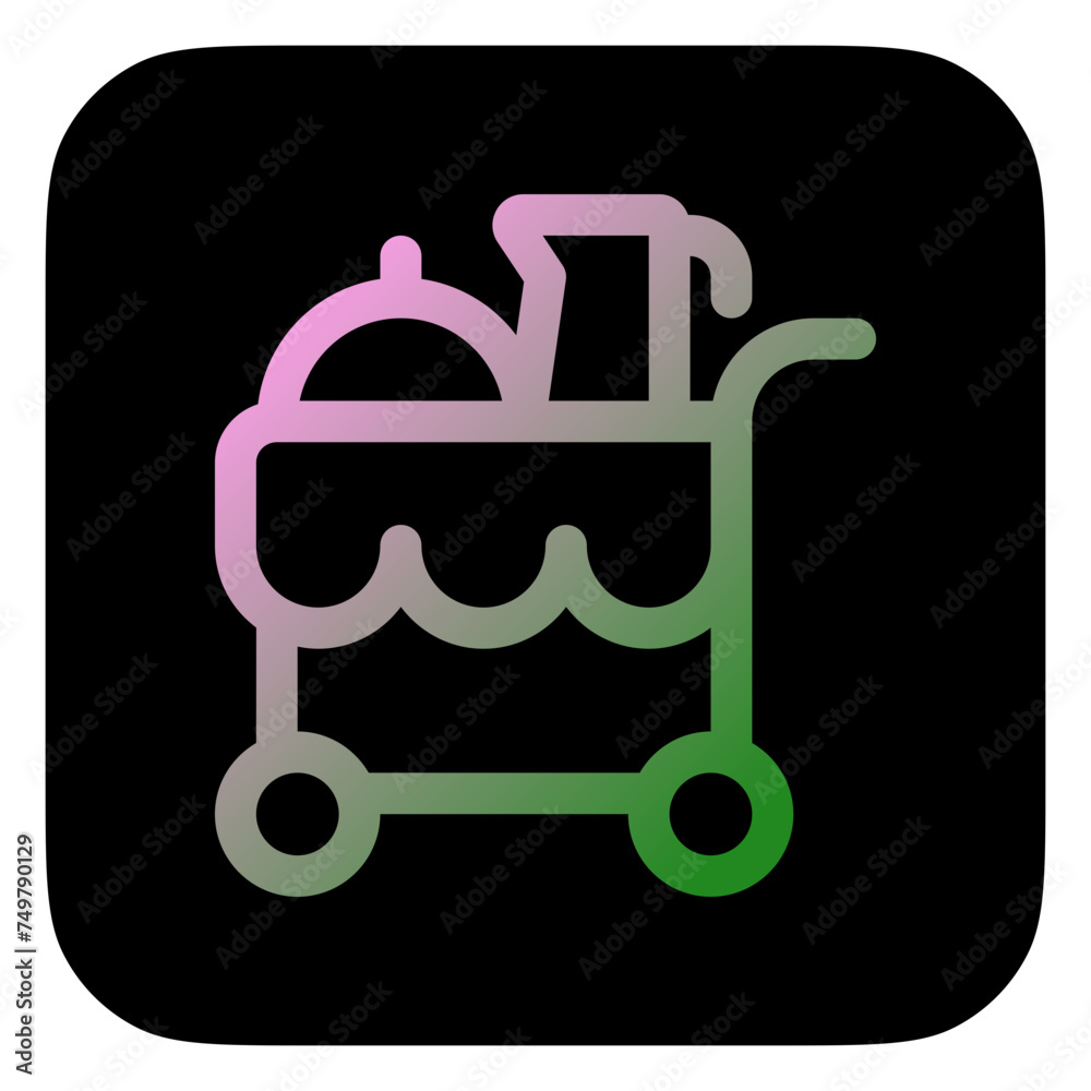 Editable food trolley, room service, food cart vector icon. Part of a ...