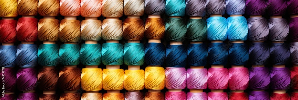 Colorful Cotton Thread Spools on Fabric for Sewing and Designing ...