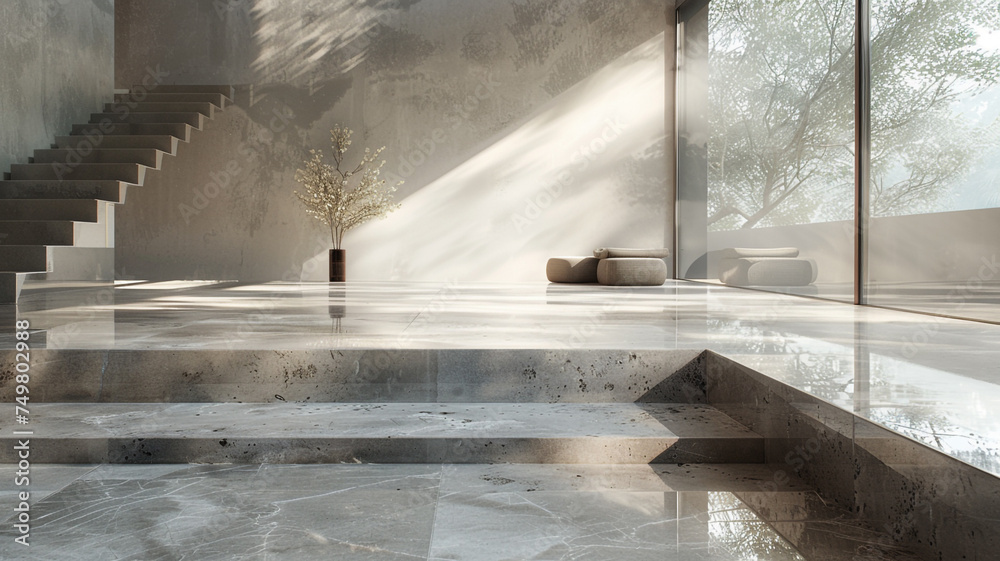 An ultra-high-definition image showcasing a minimalist floor design ...