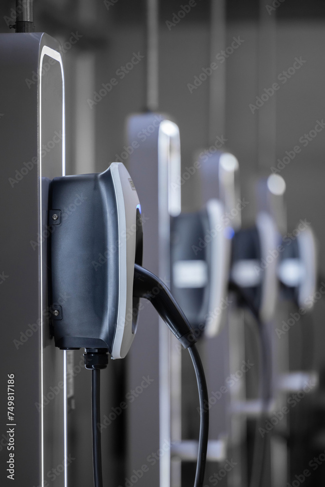 EV charging and electric car, Electric car charging station for charge ...