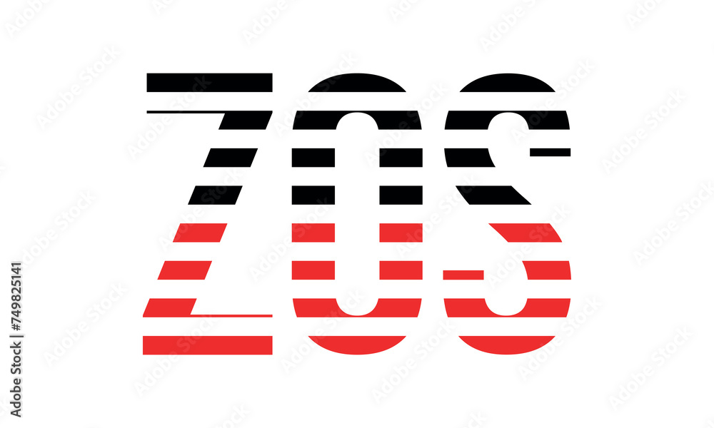 ZOS three initial letter iconic line negative space minimal logo design ...