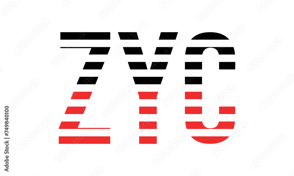 ZYC three initial letter iconic line negative space minimal logo design ...