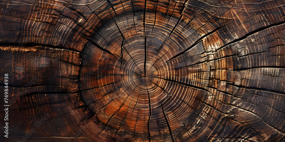 Old wooden oak tree cut surface texture, pattern of cross-section log ...