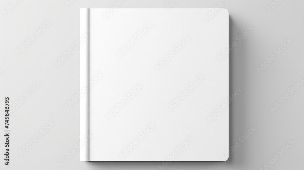 A realistic white book vector mockup showcases a top-down perspective ...