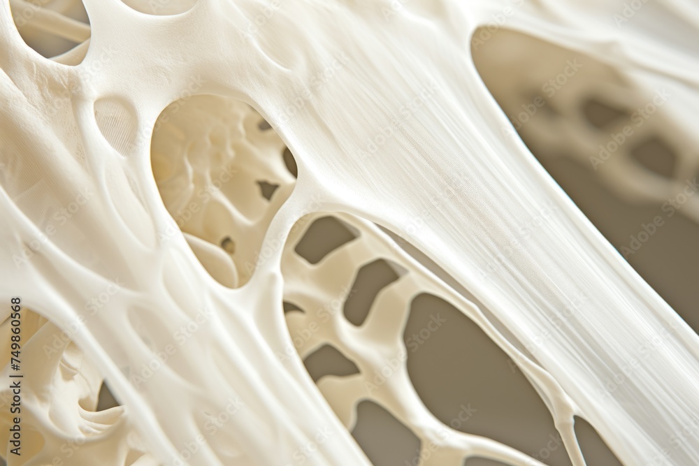 Bone tissue human skeleton under microscope cells structure medical ...