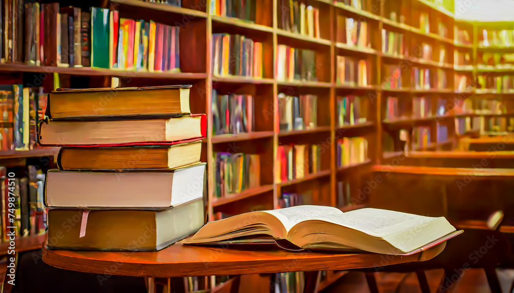 Foto De Livro Aberto Em Biblioteca Em Um Conceito De Incentivo A