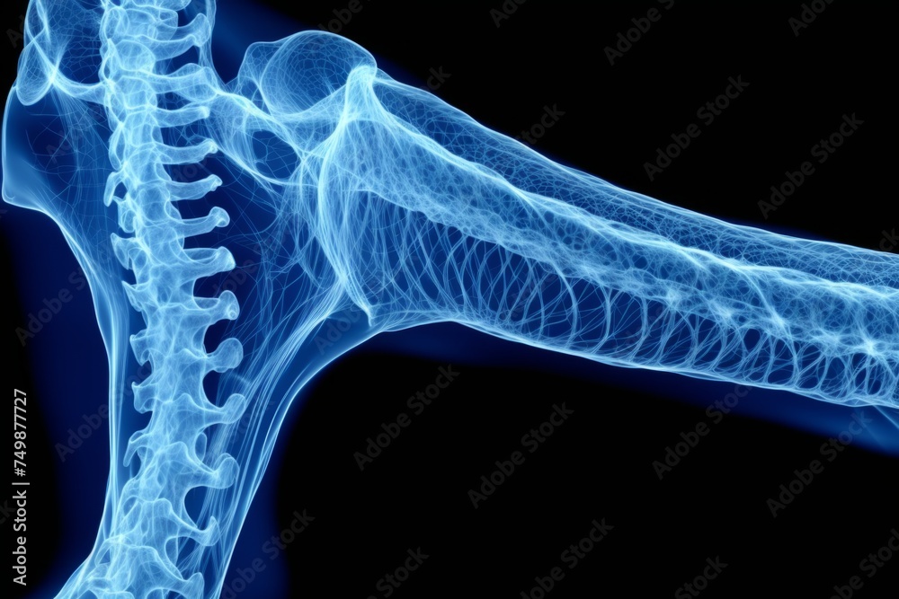 Bone tissue human skeleton under microscope cells structure medical ...