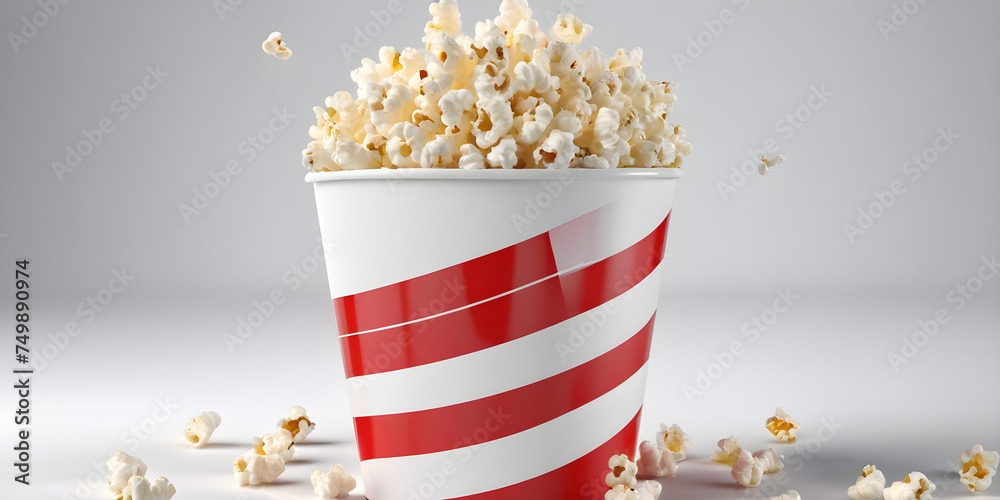Advertising products movie entertainment popcorn box floating on ...