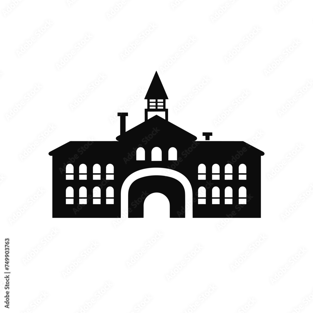 Simple flat alamo fort ruin. School Icon. Capitol symbol, Architecture ...